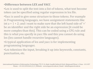 What Is LEX and YACC? | PPTX | Desktop Publishing | Computer Software and Applications