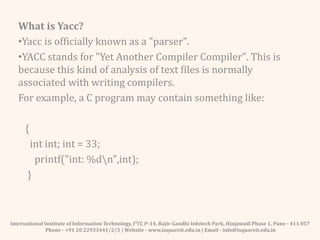 What Is LEX and YACC? | PPTX | Desktop Publishing | Computer Software and Applications