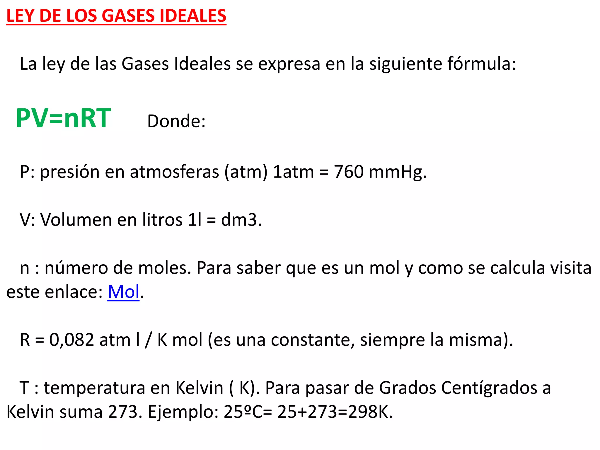 Ley de los Gases Ideales | PPTX