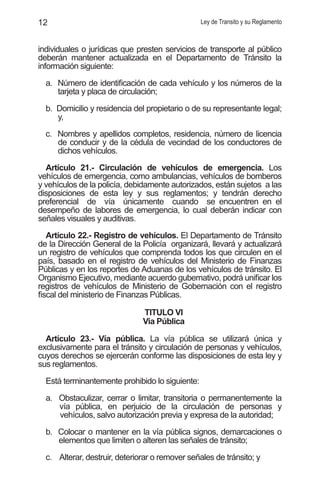Ley y-reglamento-transito | PDF