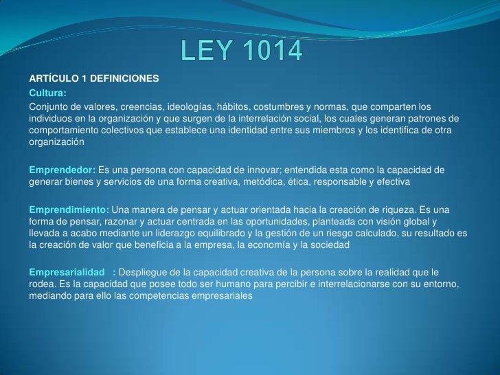 Ley 1014
