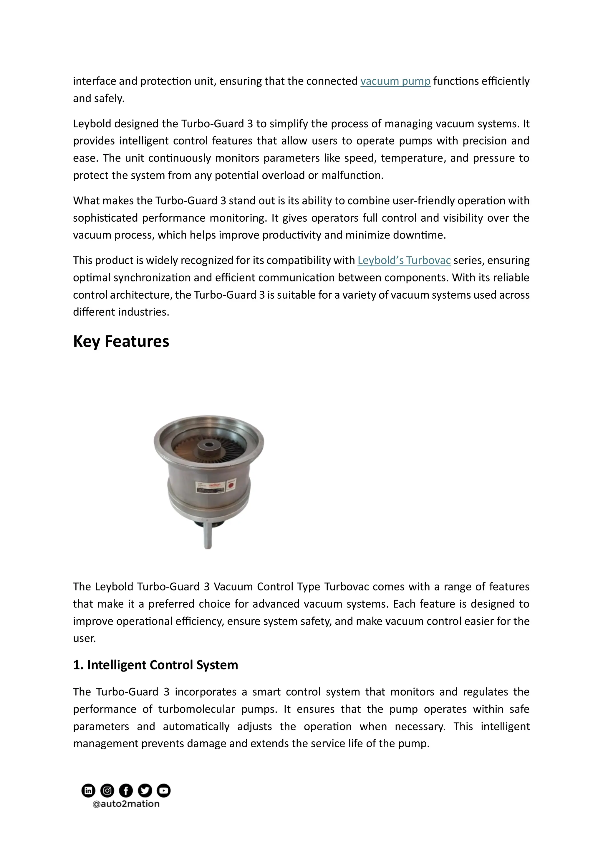 Leybold Turbo-guard 3 Vacuum Control Type Turbovac | PDF