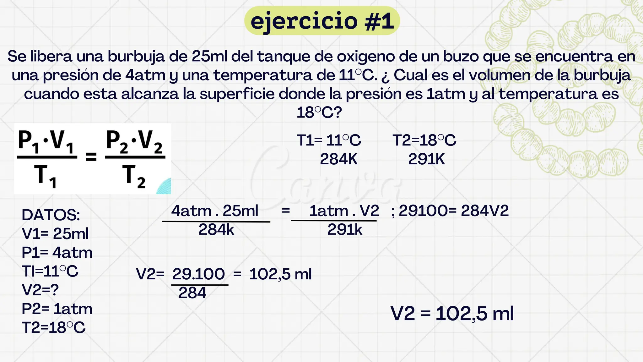Ley Combinada de los gases (quimica grado 10°) | PDF