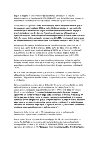 Ley de bancarizacion | DOCX