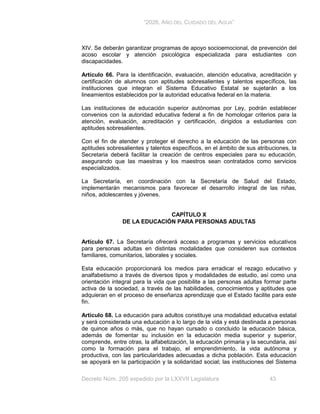 Ley de Educación para Nuevo León 2026: Derechos, Inclusión y Calidad ...