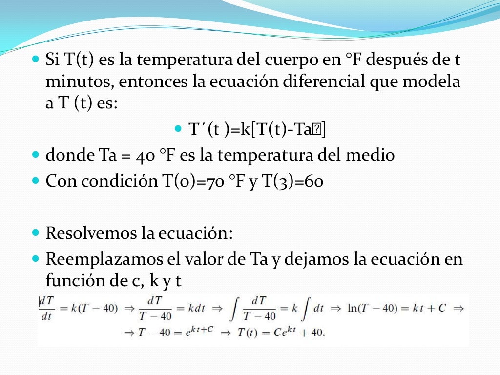Ley de enfriamiento de newton