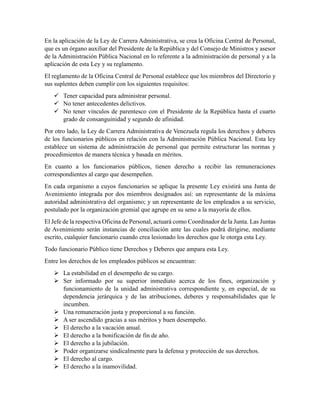LEY DE LA CARRERA ADMINISTRATIVA EN VENEZUELA | PDF