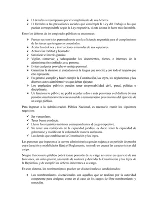 LEY DE LA CARRERA ADMINISTRATIVA EN VENEZUELA | PDF