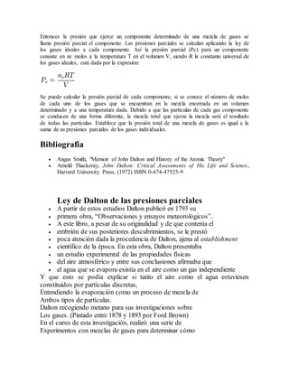 Ley De Las Presiones Parciales De Dalton | DOCX