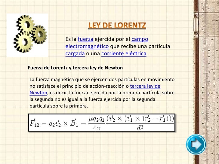 Ley de lorentz Ley de lorentz