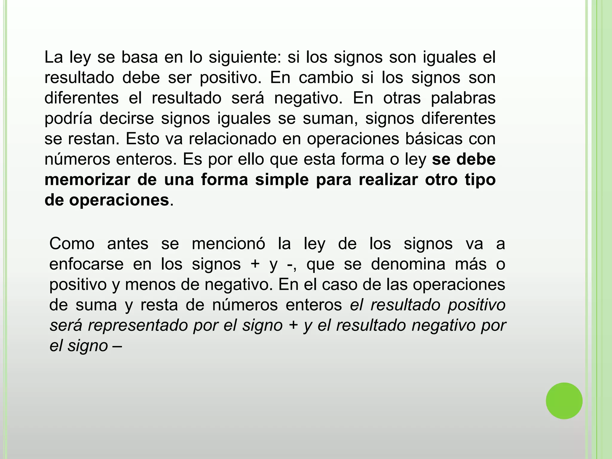 Ley de los signos | PPTX