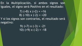 Ley de los signos de las operaciones | PPTX