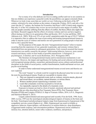 Leyden transgenerational trauma 10-30-16 (2) | PDF | Brain and Nervous System Disorders ...