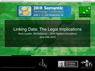 Linking Data: The Legal Implications - SemTech2010 | PPT