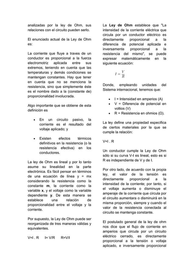 Ley De Ohm Pdf
