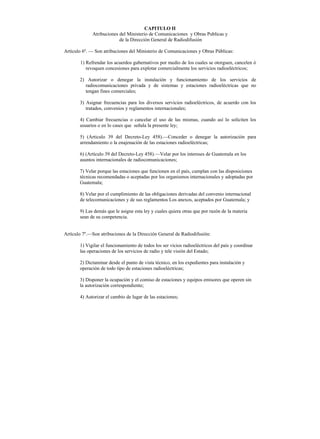 GUATEMALA: Ley de Radiocomunicaciones | PDF