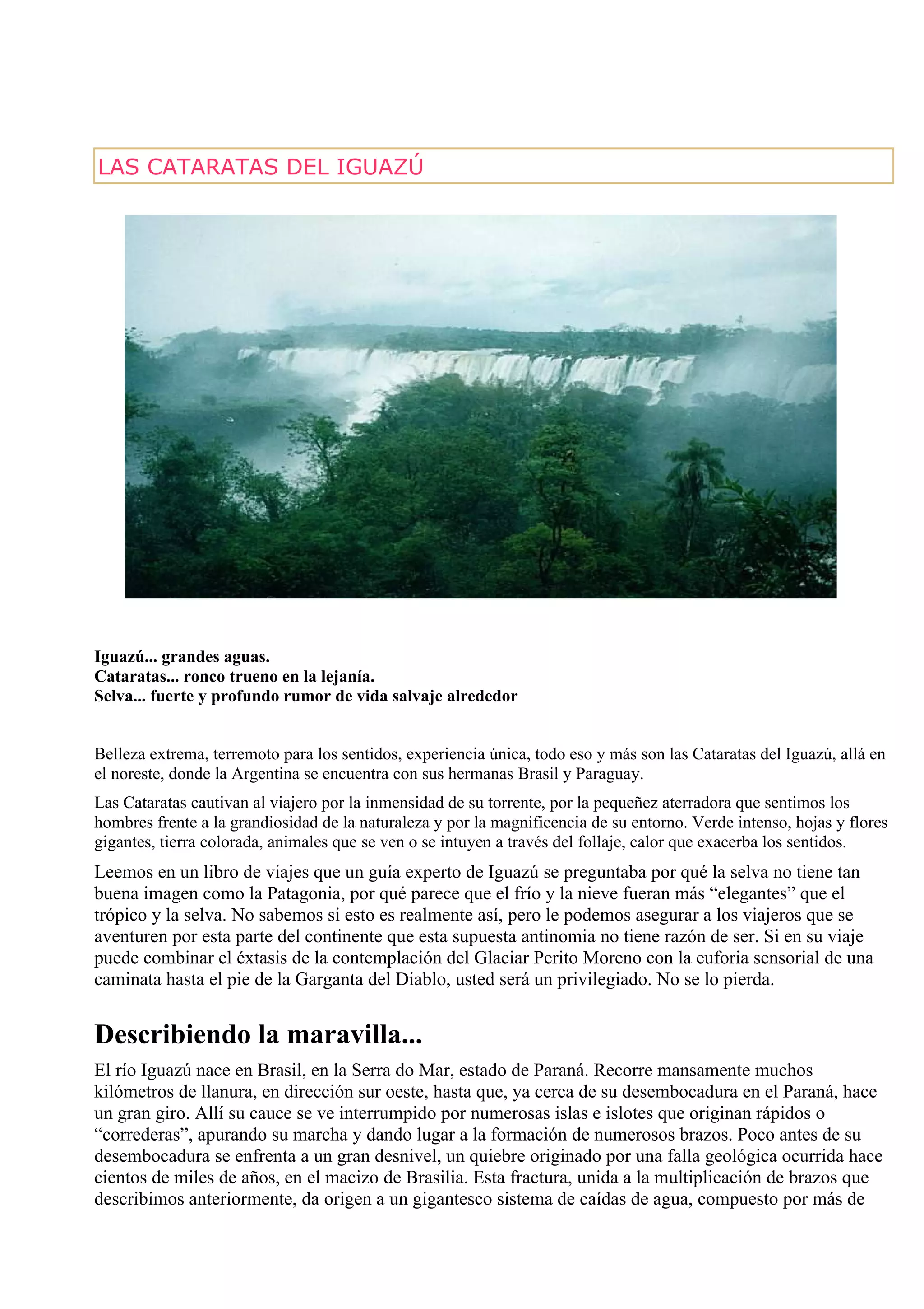 LEYENDA DE LAS CATARATAS DEL IGUAZU | PDF