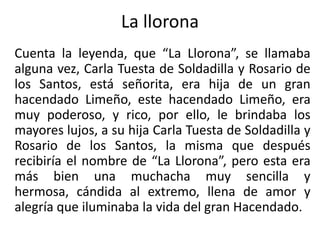 Leyenda la llorona | PPTX