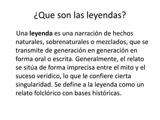 Que Es Una Leyenda