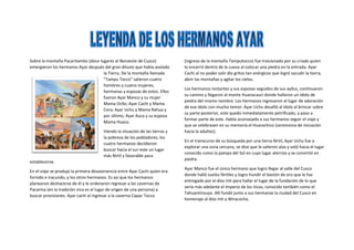 Leyendas incas | PDF