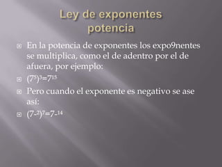 Leyes De Los Exponentes | PPTX