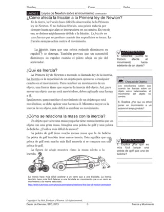 Leyes de newton- Guía para 7º básico | PDF