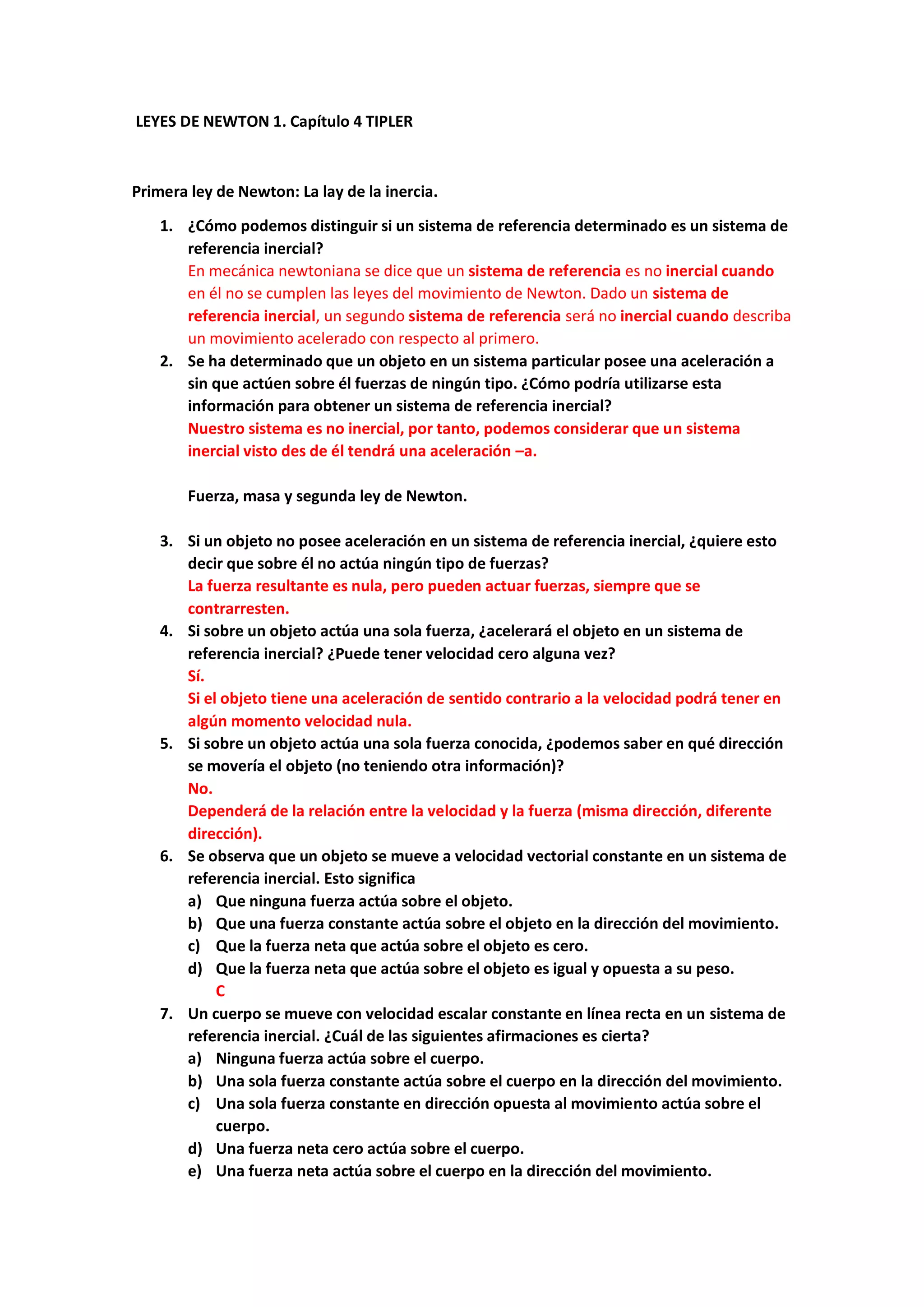 Leyes de newton 1 | PDF