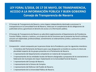 Ley foral transpariencia | PPT