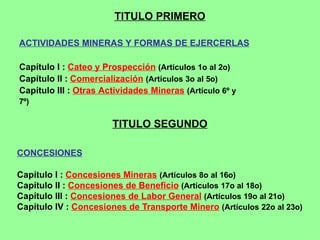 Ley General de Minería, explicación y desarrollo | PPTX