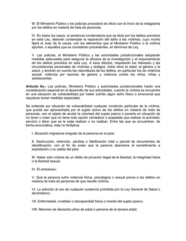 Ley General Para Prevenir Sancionar Y Erradicar Los Delitos En Materia