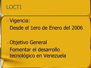 Ley Organica De Ciencia , Tecnologia E InnovaciòN Unipap | PPSX
