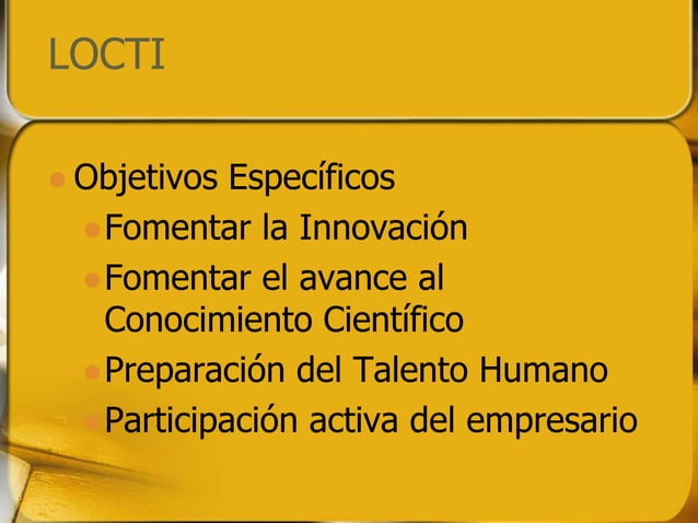 Ley Organica De Ciencia , Tecnologia E InnovaciòN Unipap | PPT