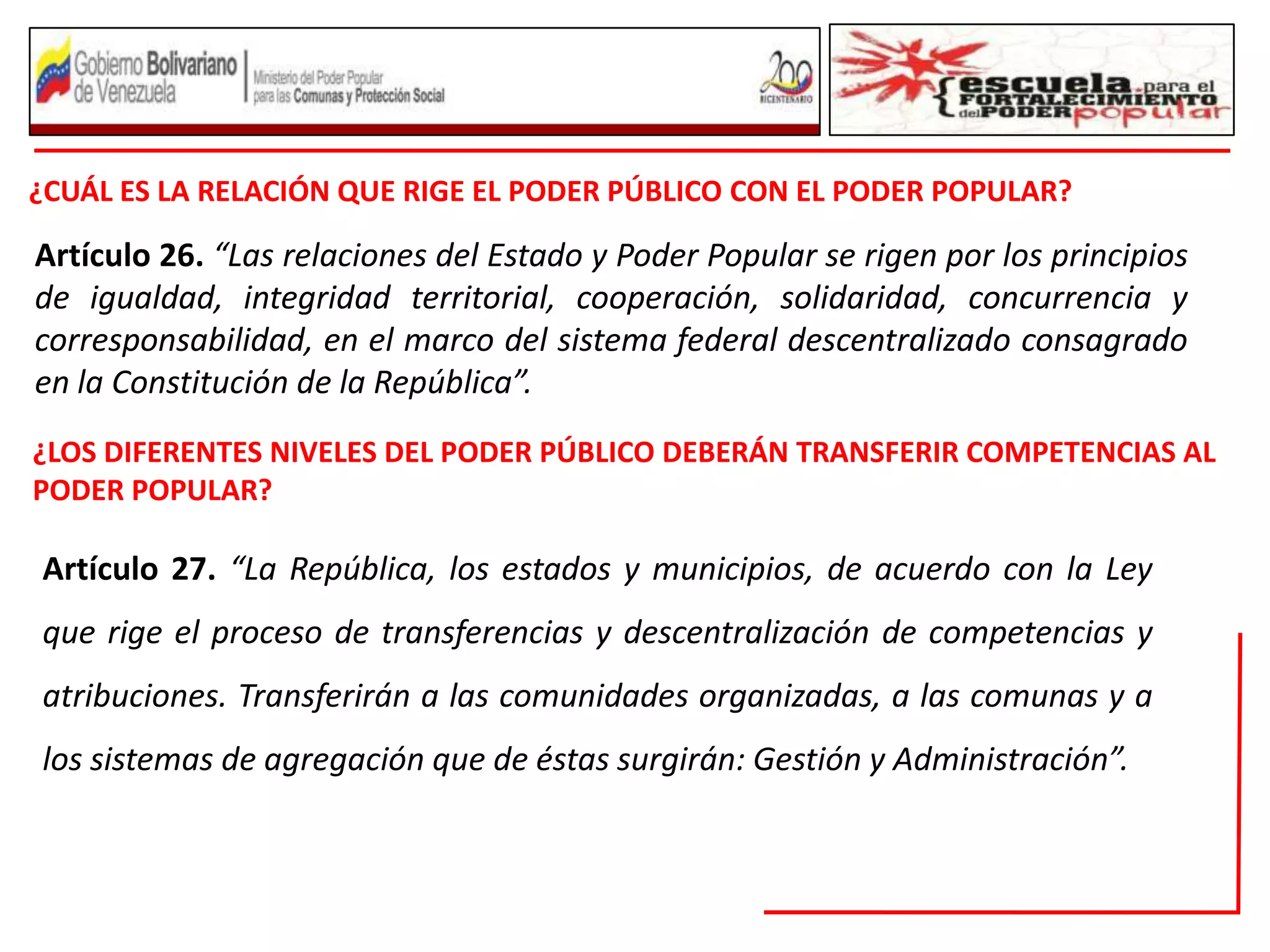 Ley organica del poder popular | PDF