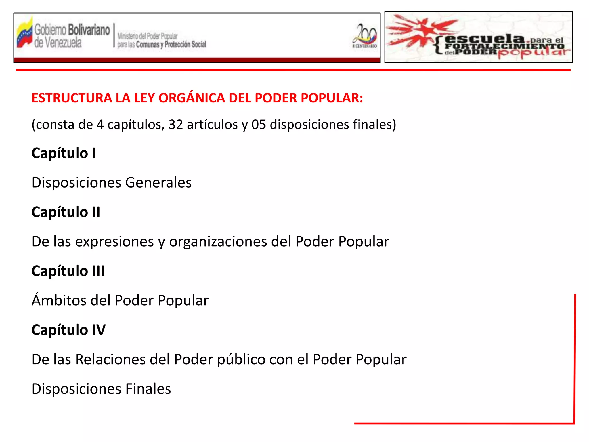 Ley organica del poder popular | PDF