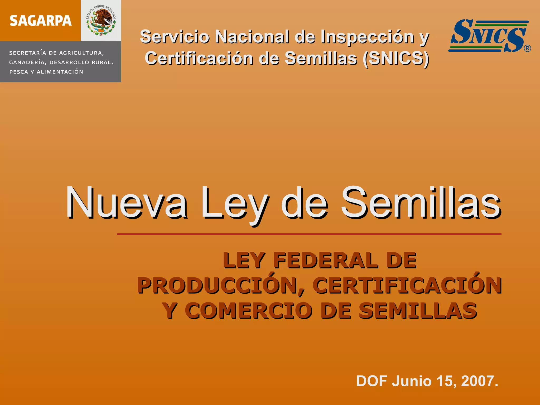 Ley semillas | PPT