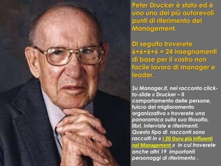I primi 6 insegnamenti di Drucker | PPTX