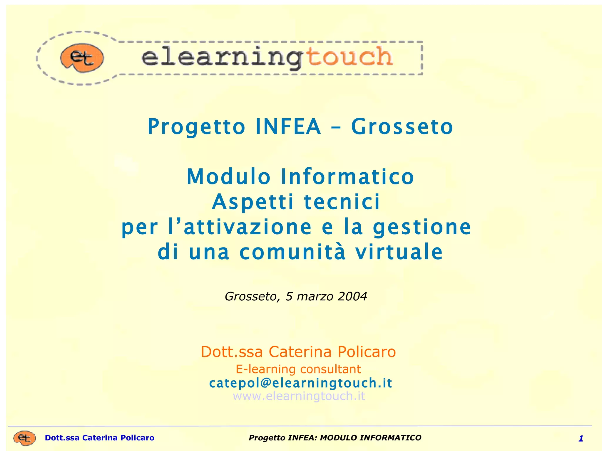 Lezione Infea Grosseto 4 | PPT