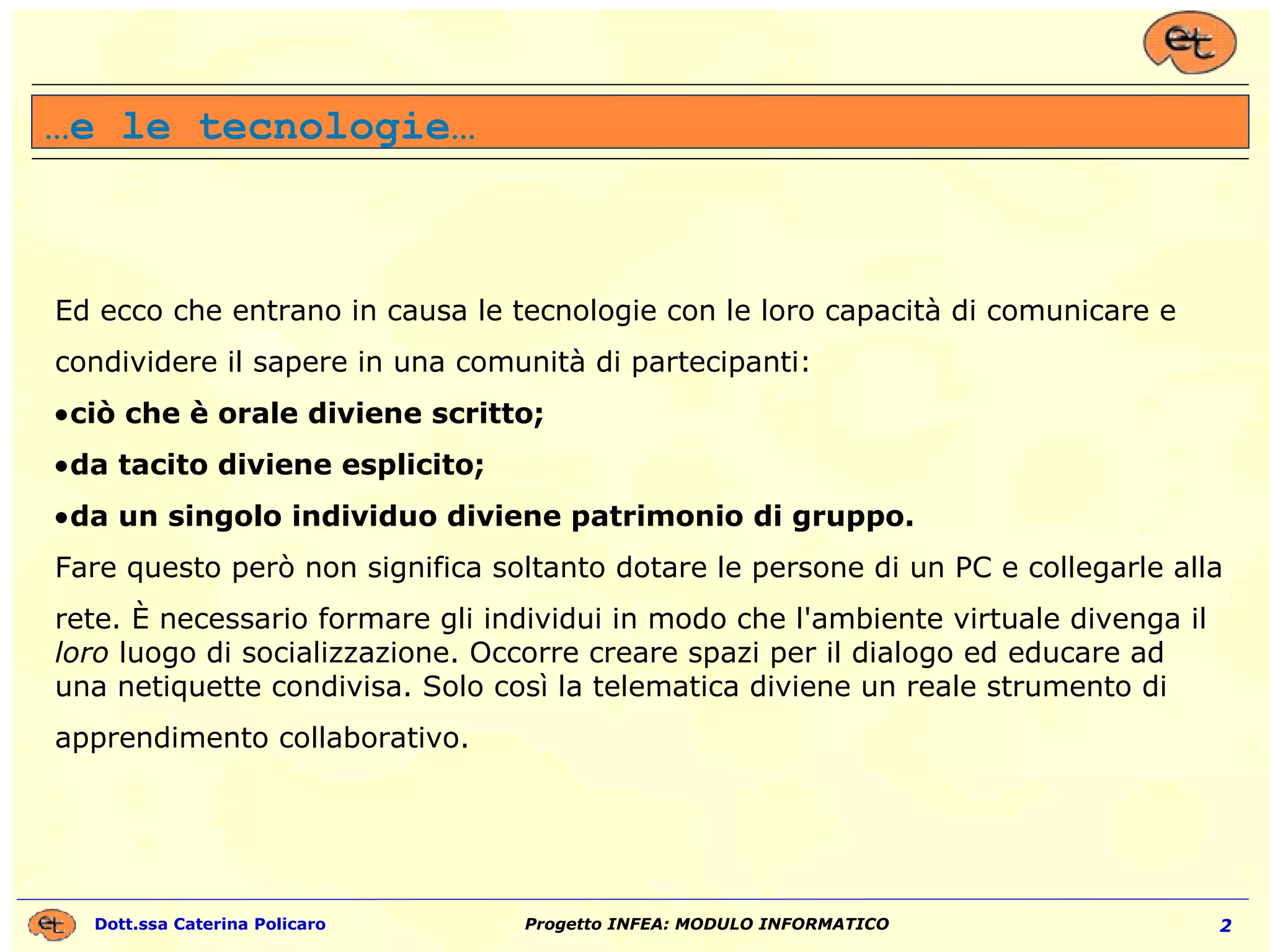 Lezione Infea Grosseto 4 | PPT