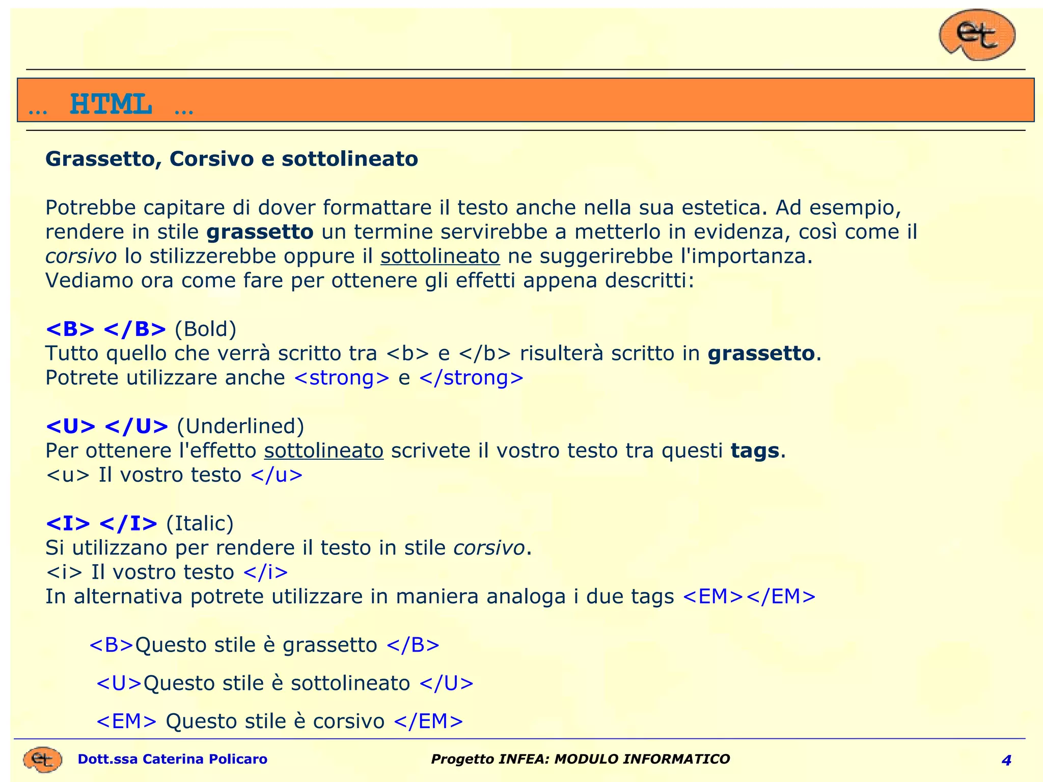 Lezione Infea Grosseto 4 | PPT