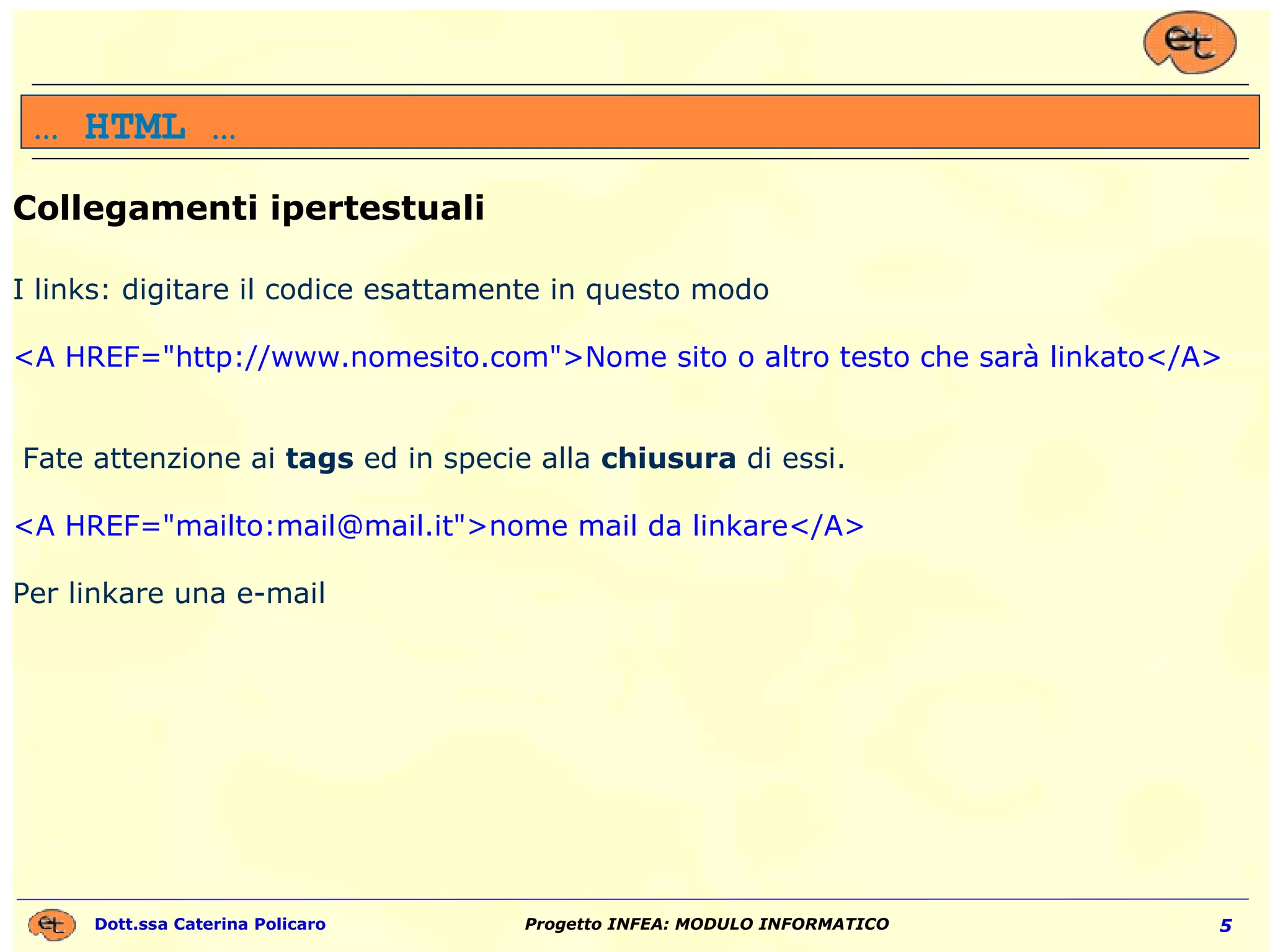 Lezione Infea Grosseto 4 | PPT