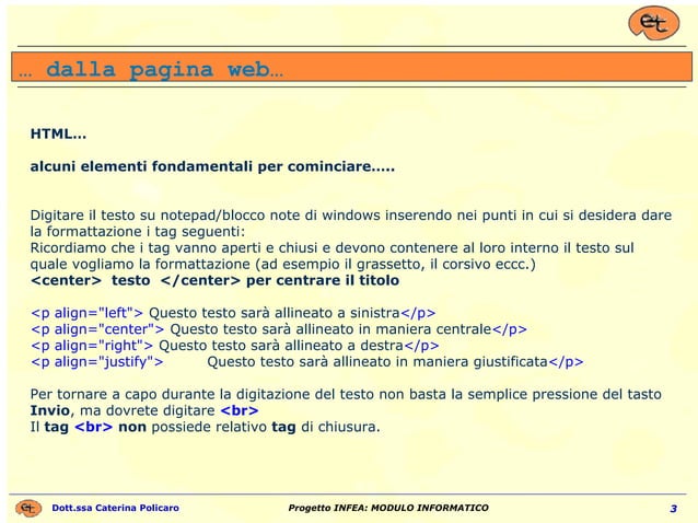 Lezione Infea Grosseto 4 | PPT