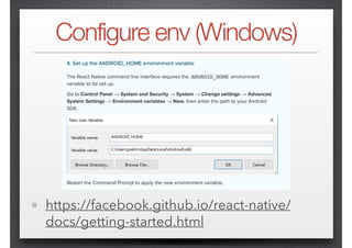 Lezione 02 React and React Native installation and Configuration | PPT