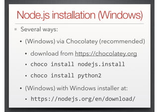 Lezione 02 React and React Native installation and Configuration | PPT