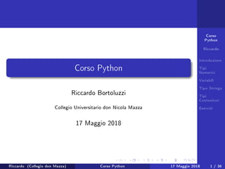 Lezione 1 Corso Python | PPT