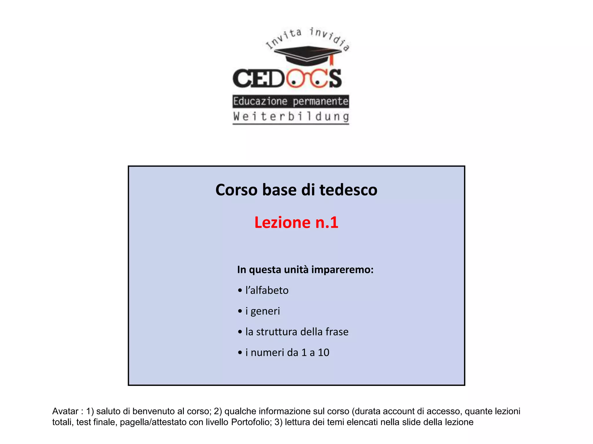 Lezione 1 | PPT