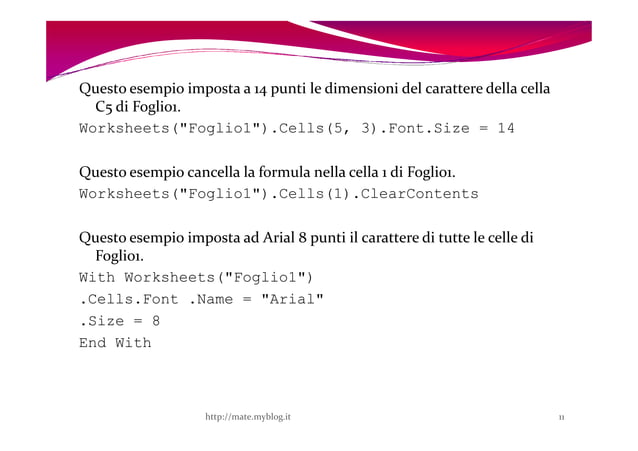 Lezione 11 - Vba E Excel | PDF | Computing | Technology & Computing