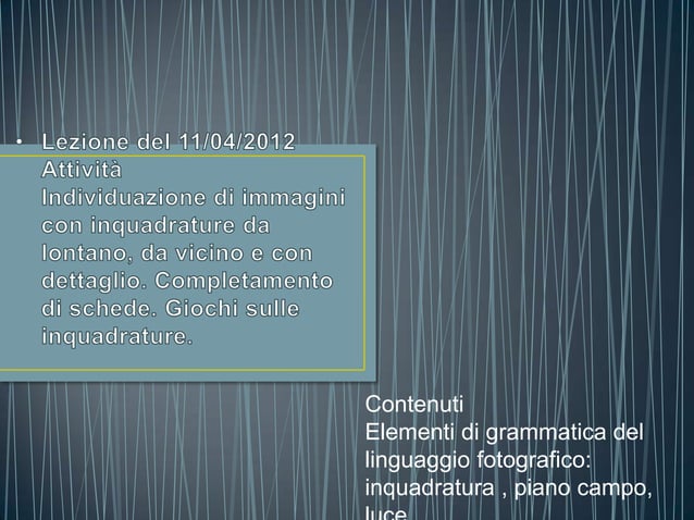 Lezione 11 aprile 2012 | PPTX