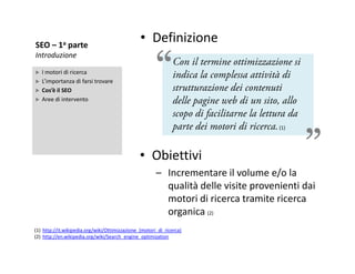 SEO - Lezione introduttiva | PDF | Web Development | Internet
