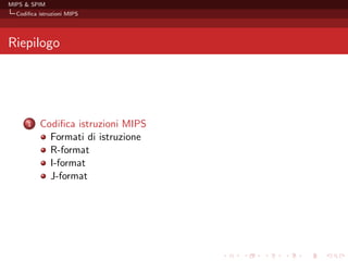 Lezione3 - MIPS & SPIM Unicam | PPT