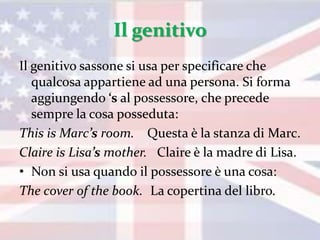 Slides English for Italian Lesson 4 | PPTX